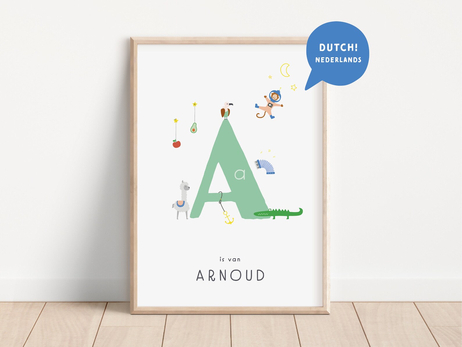 Letter A Alphabet Name Poster Personalized First Name Print Cheeky ...