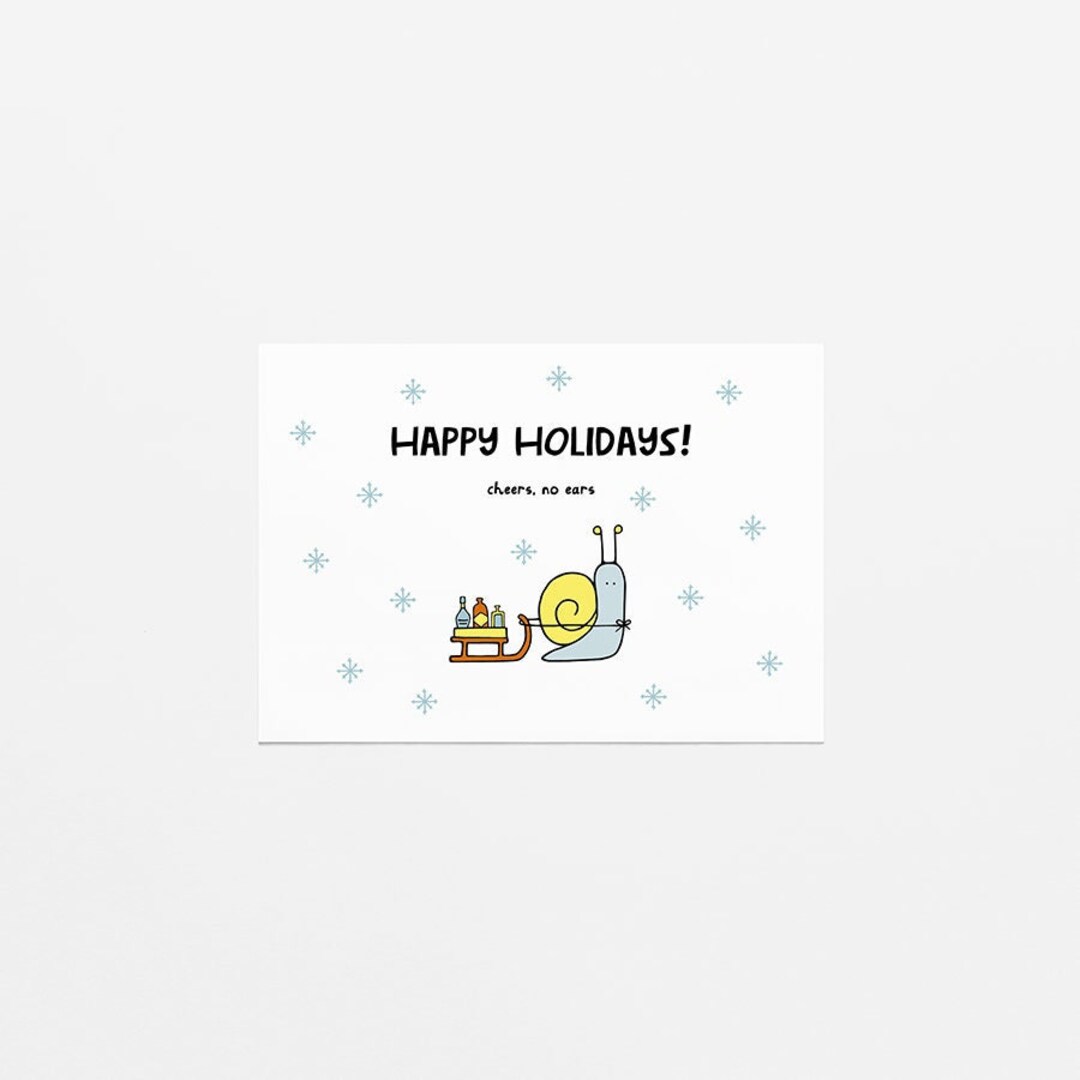 Cheers Snail | Christmas Card | Happy Holiday Greeting Card With Gift ...