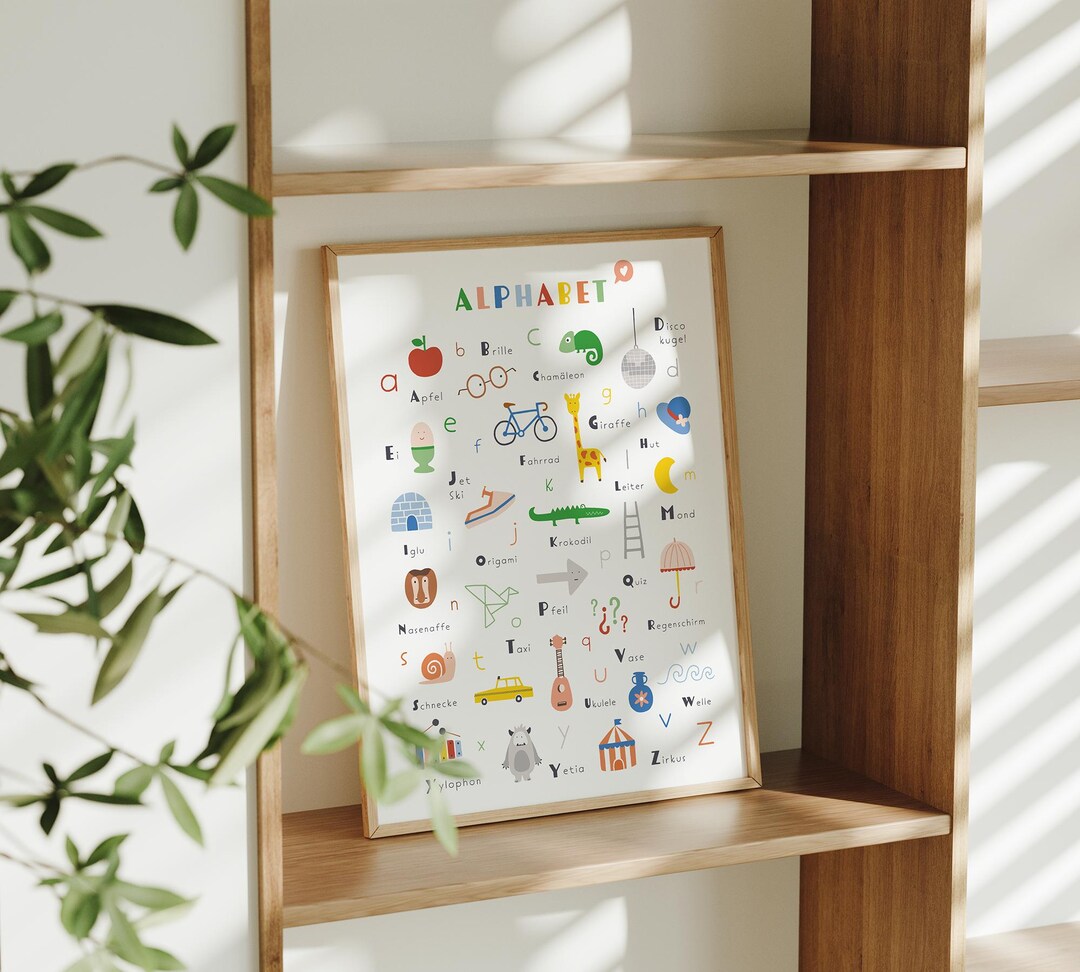 Alphabet Poster German | ABC Print Deutsch | Colorful Nursery Art ...