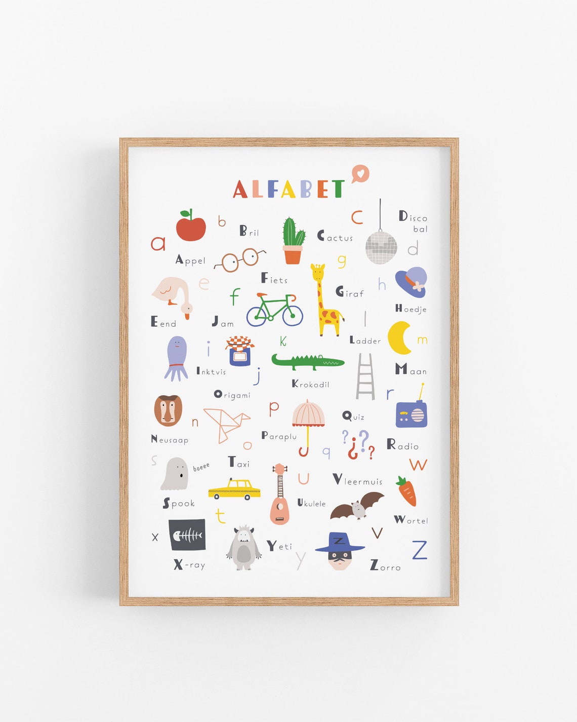 Alphabet poster Dutch ABC print Nederlands Colorful - Etsy Nederland