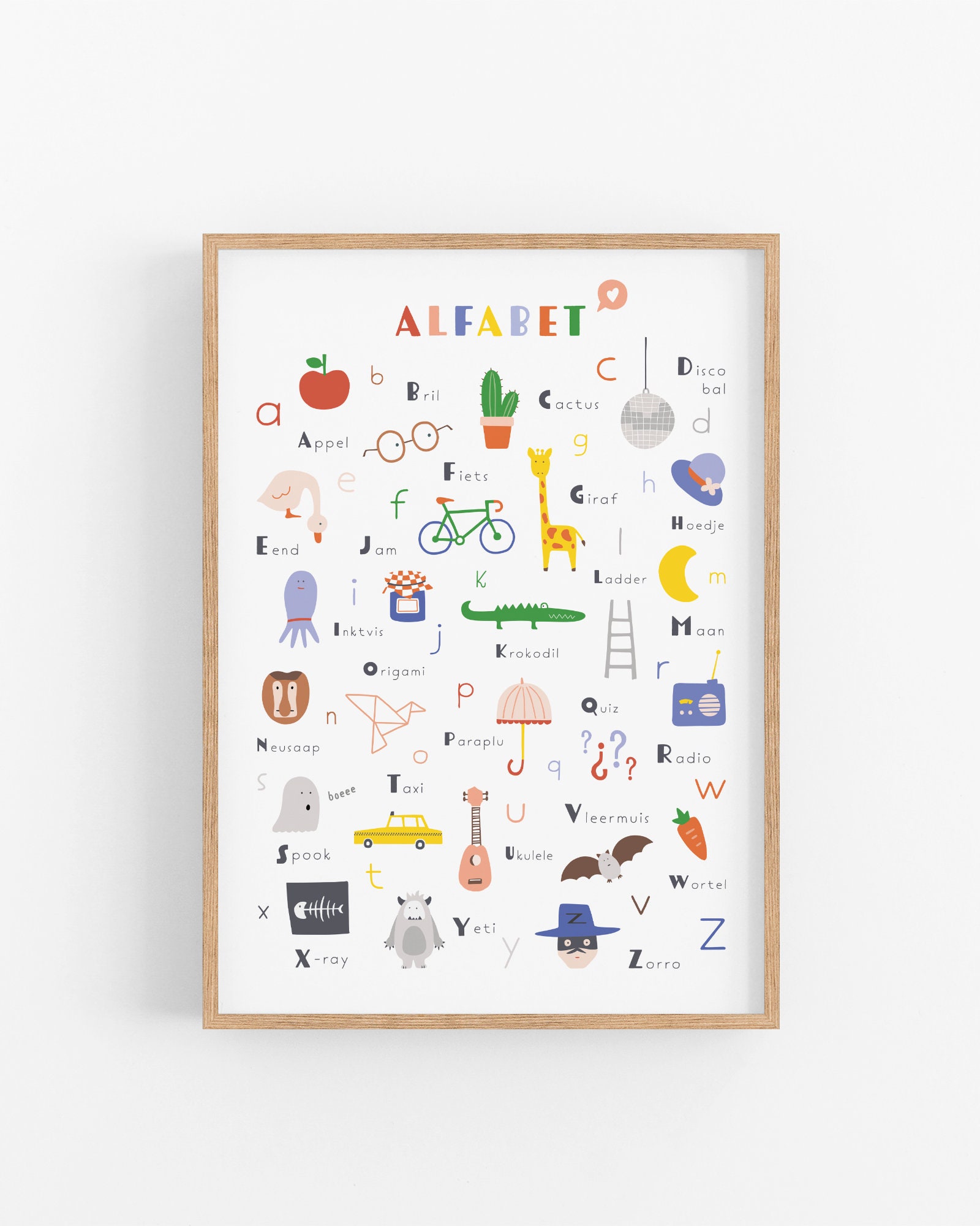 Alphabet poster Dutch | ABC print Nederlands | Colorful Nursery art ...