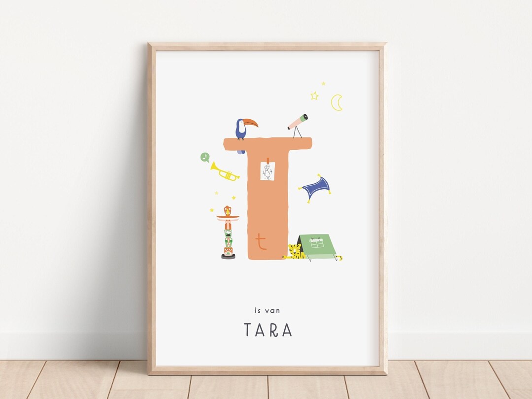 Letter T | Cheeky Colorful Letter T Poster | Alphabet Name Print ...