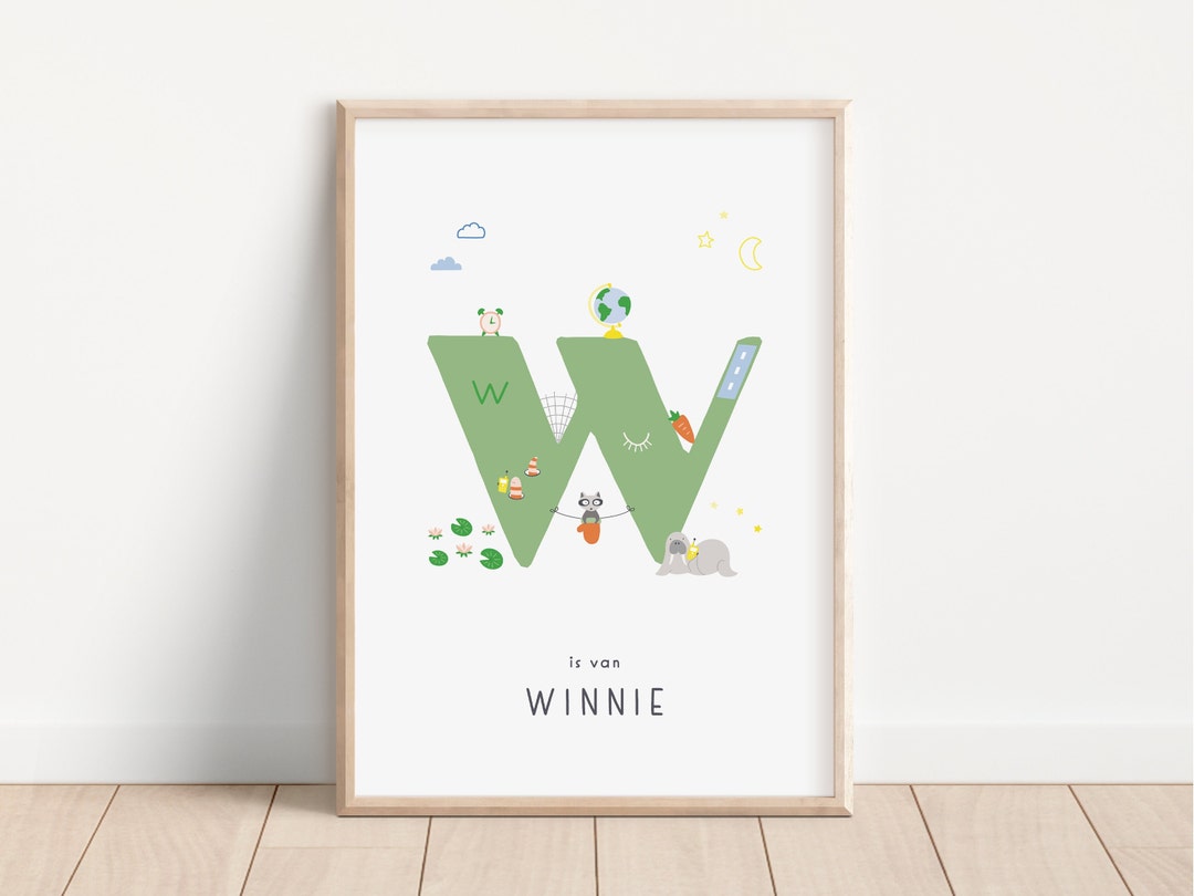 Letter W | Alphabet W Print | Personalized First Name Print | Cheeky ...