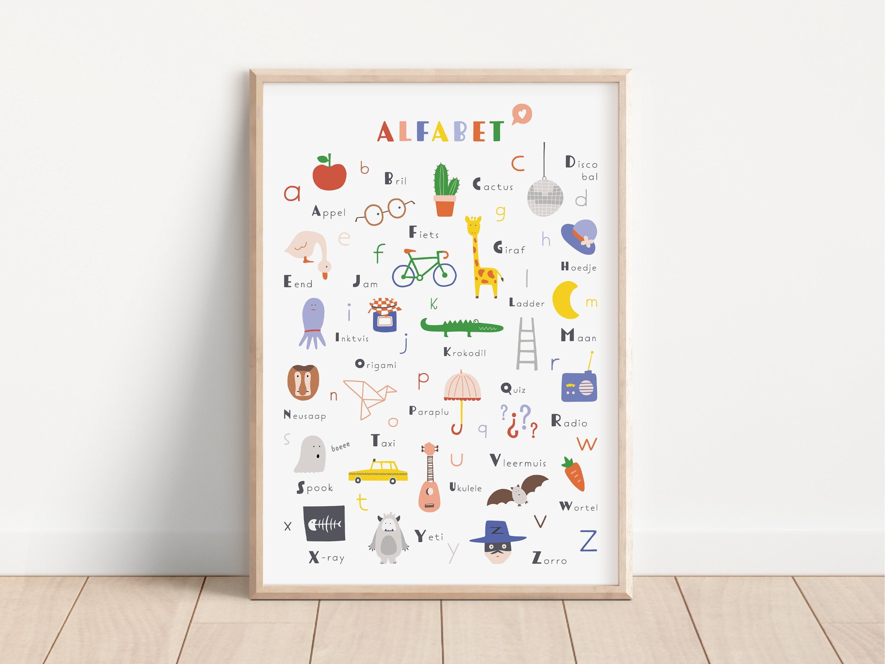 Alphabet poster Dutch | ABC print Nederlands | Colorful Nursery art ...