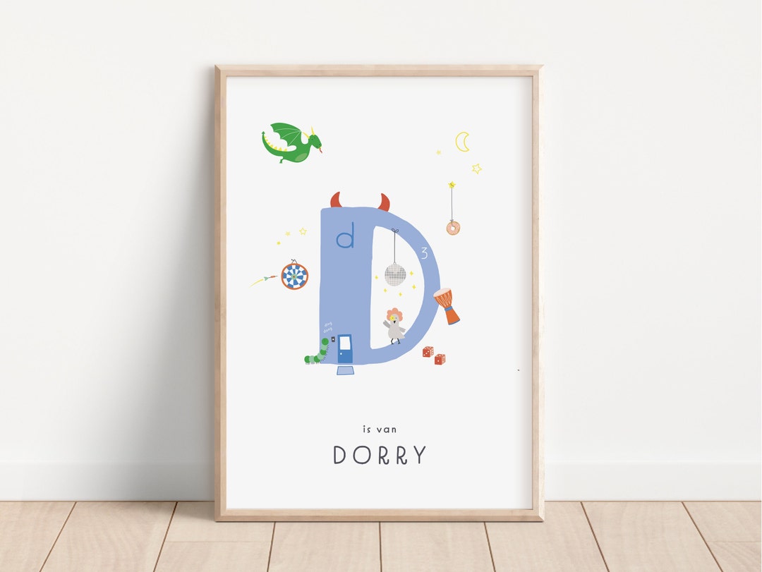 Letter D | Alphabet D Print | Personalized First Name Print | Cheeky ...