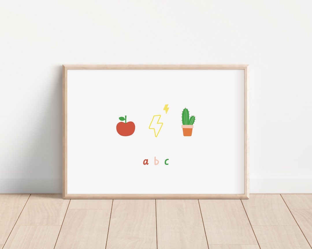 ABC Letter Board Print | Nursery Kids Poster - Etsy