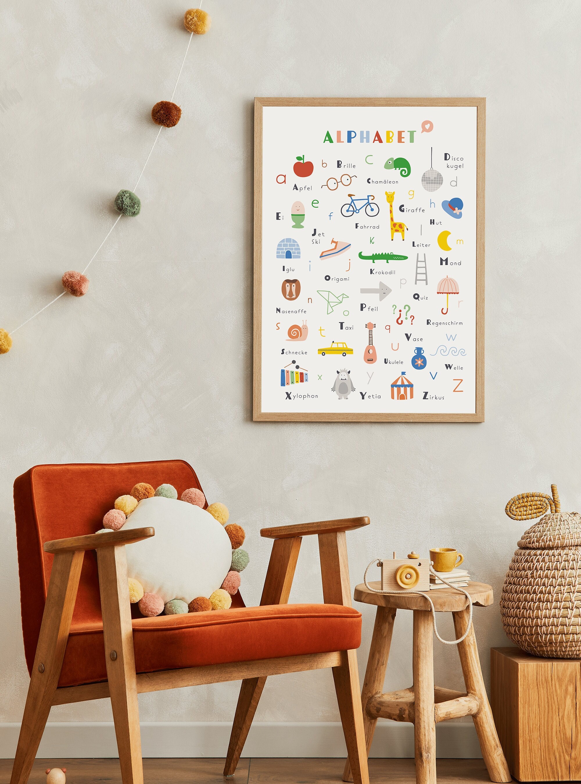 Alphabet Poster German ABC Print Deutsch Colorful Nursery - Etsy