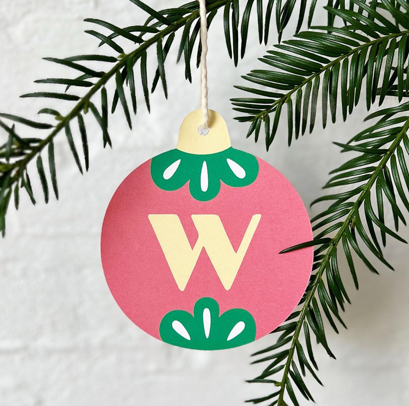 Alphabet Christmas Baubles | Colorful Paper Ornament | Winter Floral ...