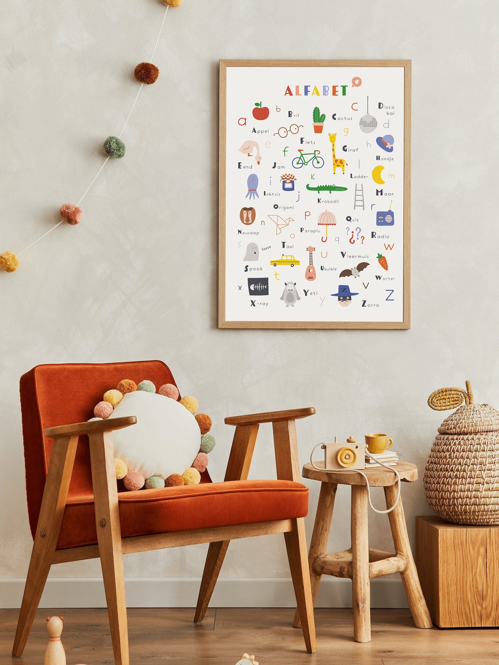 Alphabet poster Dutch | ABC print Nederlands | Colorful Nursery art ...