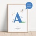 Letter A Alphabet Name Poster Personalized First Name Print Cheeky ...