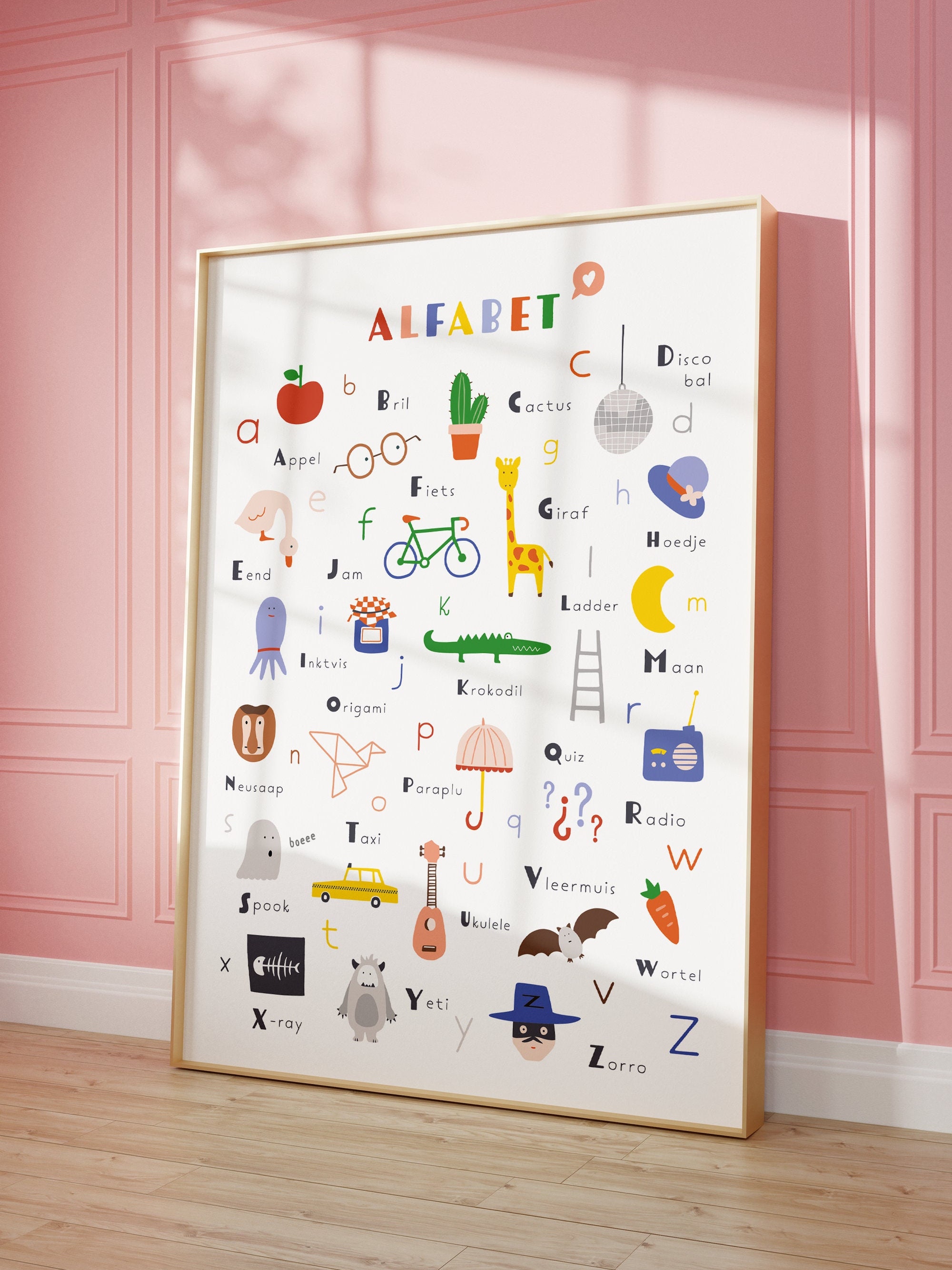 Alphabet poster Dutch | ABC print Nederlands | Colorful Nursery art ...