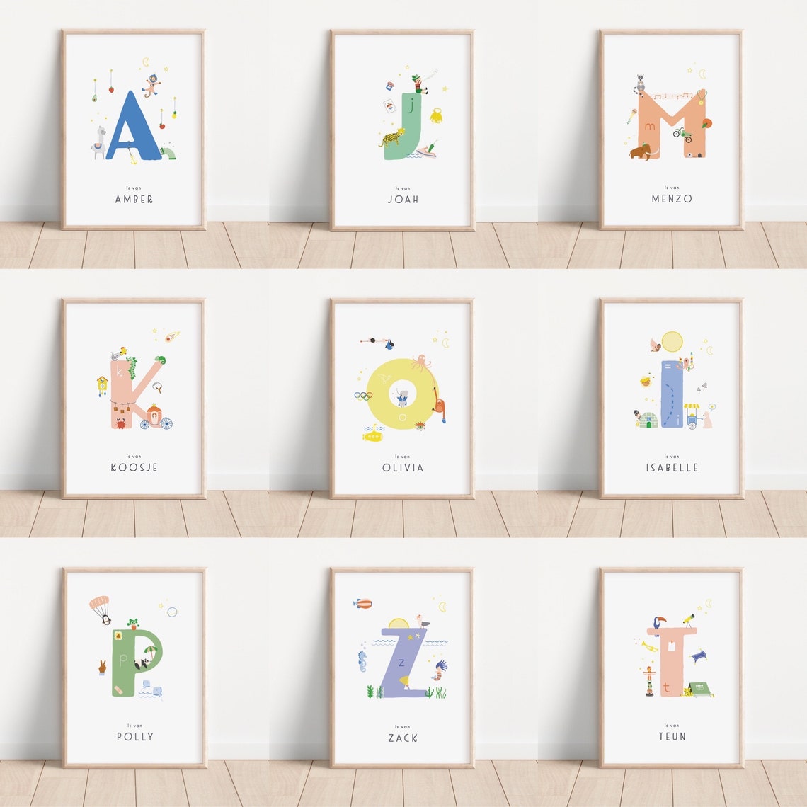 Alphabet letter name poster Personalized first name print Cheeky ...