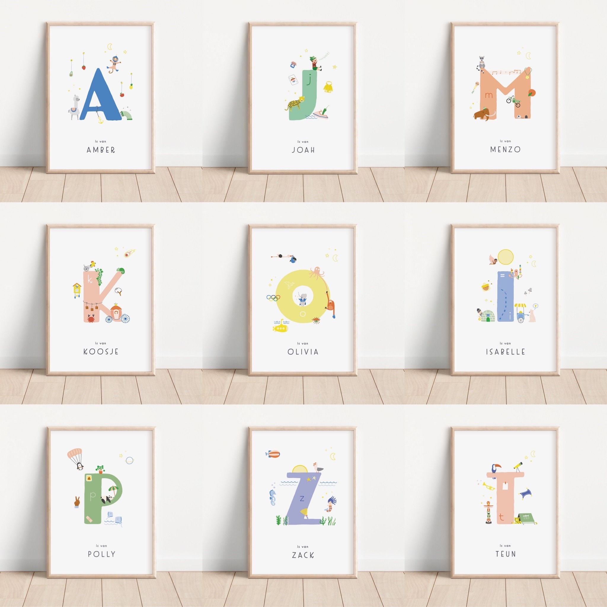 Alphabet letter name poster Personalized first name print Cheeky ...