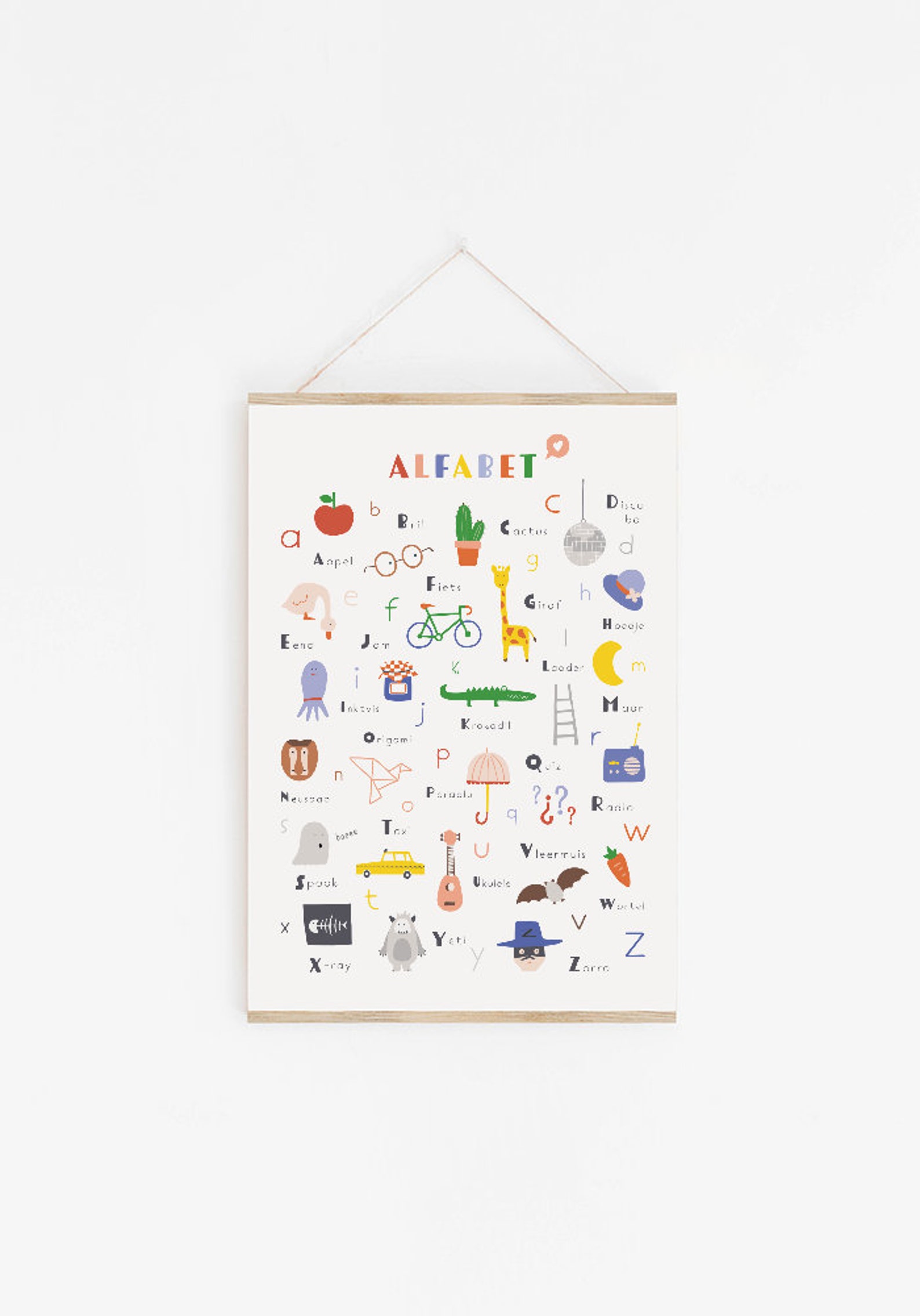 Alphabet poster Dutch | ABC print Nederlands | Colorful Nursery art ...