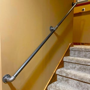 Sturdy Industrial Pipe Handrail Kit- Industrial Pipe X 4” Deep, "diy ...