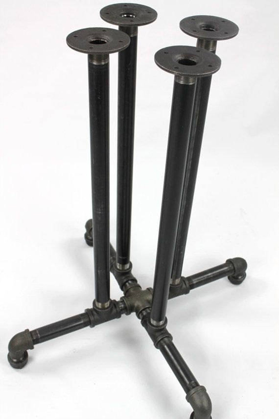 Black Pipe Table Base "diy" Parts Kit, PUB or BAR Table - 3/4" Black ...