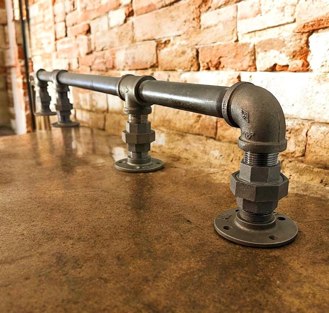 Industrial Iron Pipe Bar Foot Rail Kit - Kitchens, Bars, Restaurants ...