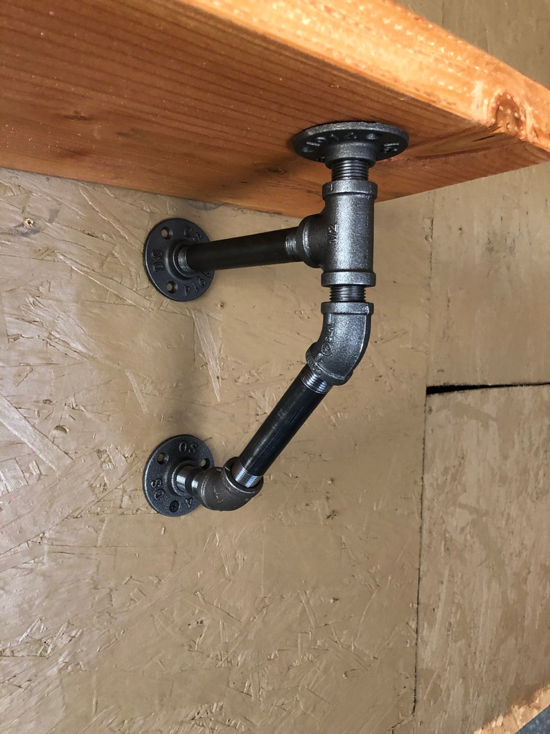 Black Pipe Shelf Brackets 2 Shelf Brackets Included 6 | Etsy