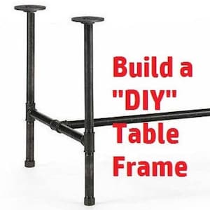 Black Pipe Table Base “diy" Parts Kit-3/4” X 42" Long X 28” Wide X 20 ...
