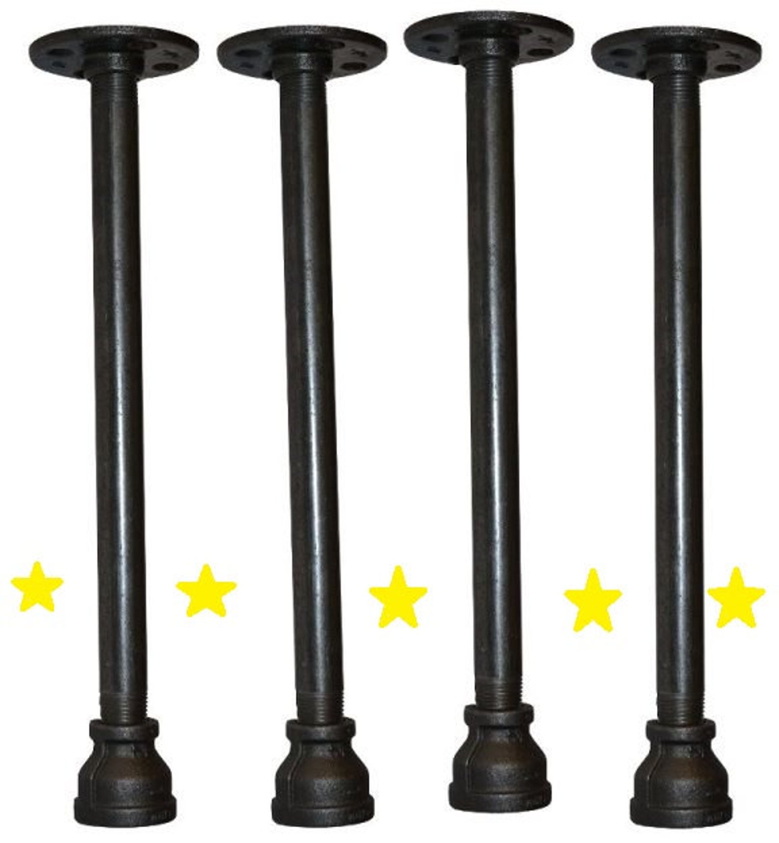 Industrial Black Iron Pipe Table Legs , INCLUDES 4 Complete Table Legs ...