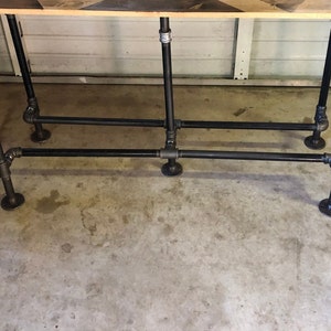 Industrial Pipe Table Base Kit, 3/4 X 66 Long select Height and Depth ...