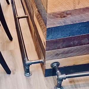 Industrial Pipe Bar Foot Rail Kit - 1” Pipe X 6" Tall X 6" Deep, Heavy ...