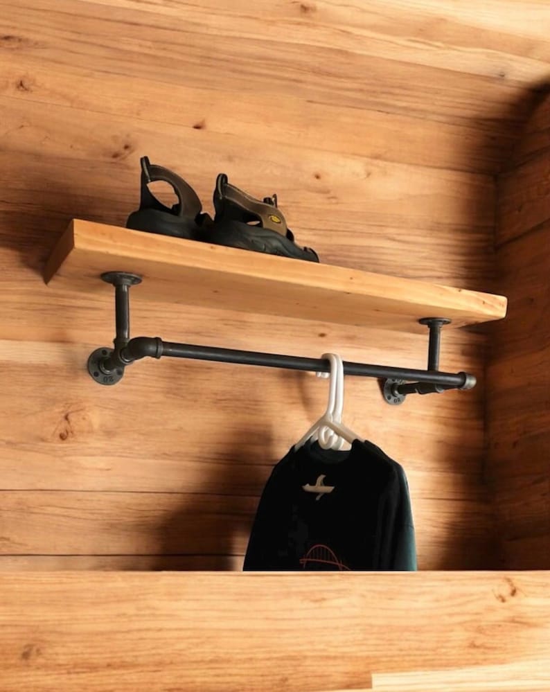 Industrial Pipe Shelf Bracket, Clothes Hanger Rack, “DIY” Parts Kit - Etsy