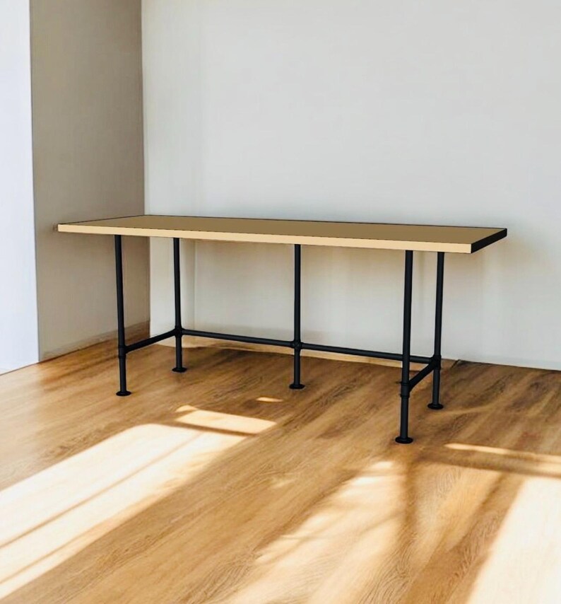 Iron Industrial Pipe Desk Base "diy" Parts Kit- 1” Pipe X 56" Long X 20 ...