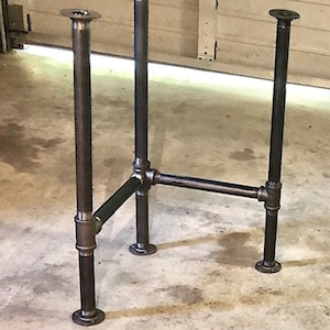 Industrial Pipe Table Legs Kit, 2 End Frames 3/4" Pipe X 22” Wide Base ...