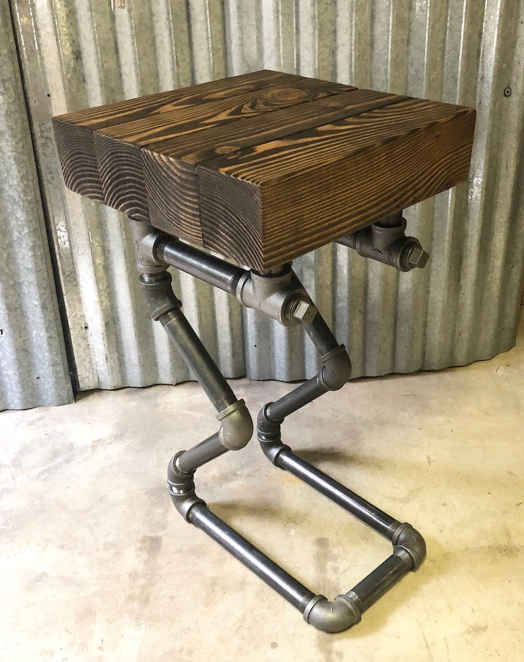 Industrial Pipe Table or Bar Stool - Sturdy Construction, Beautiful One ...