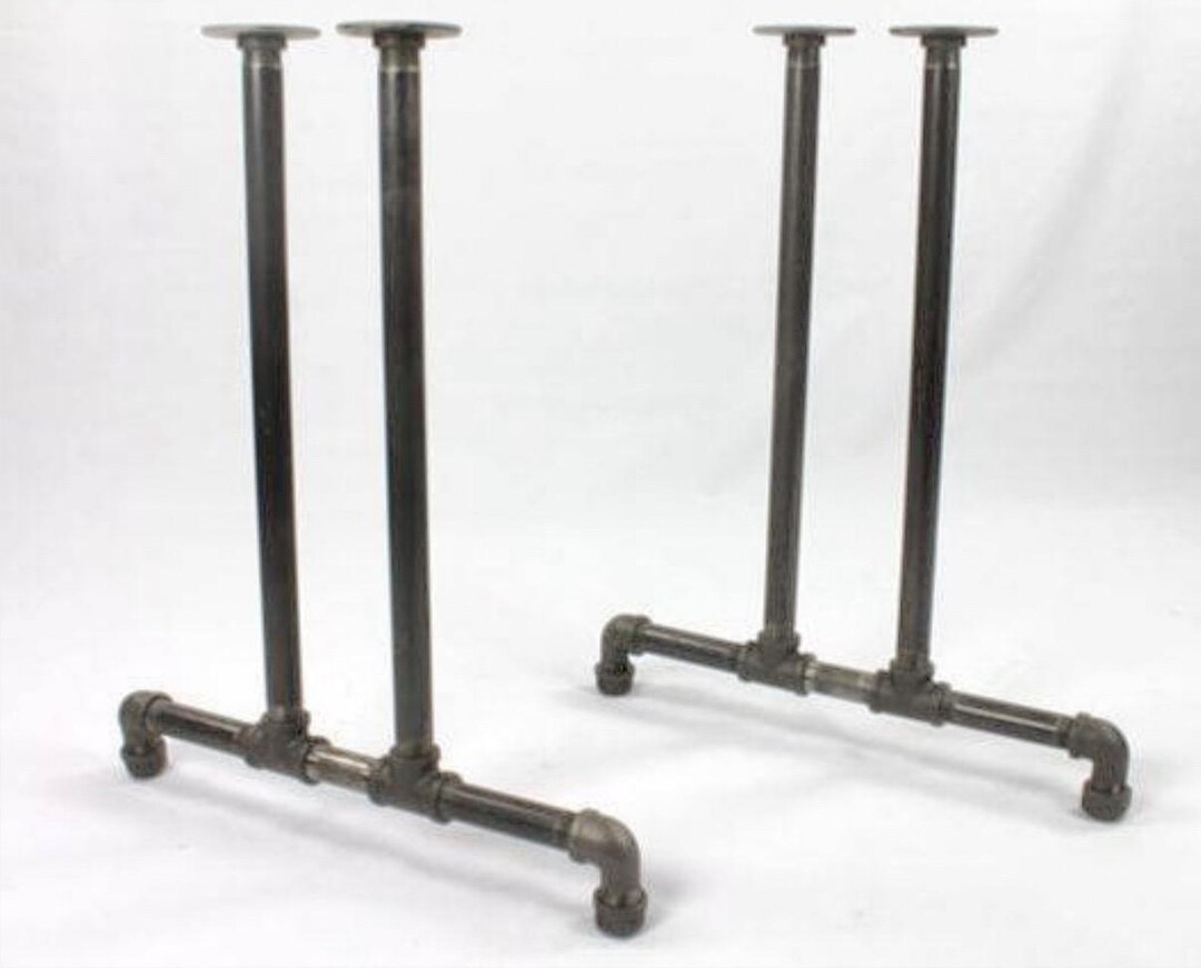 Rustic DIY Pipe Table Legs Set - Industrial Metal Table Base With ...