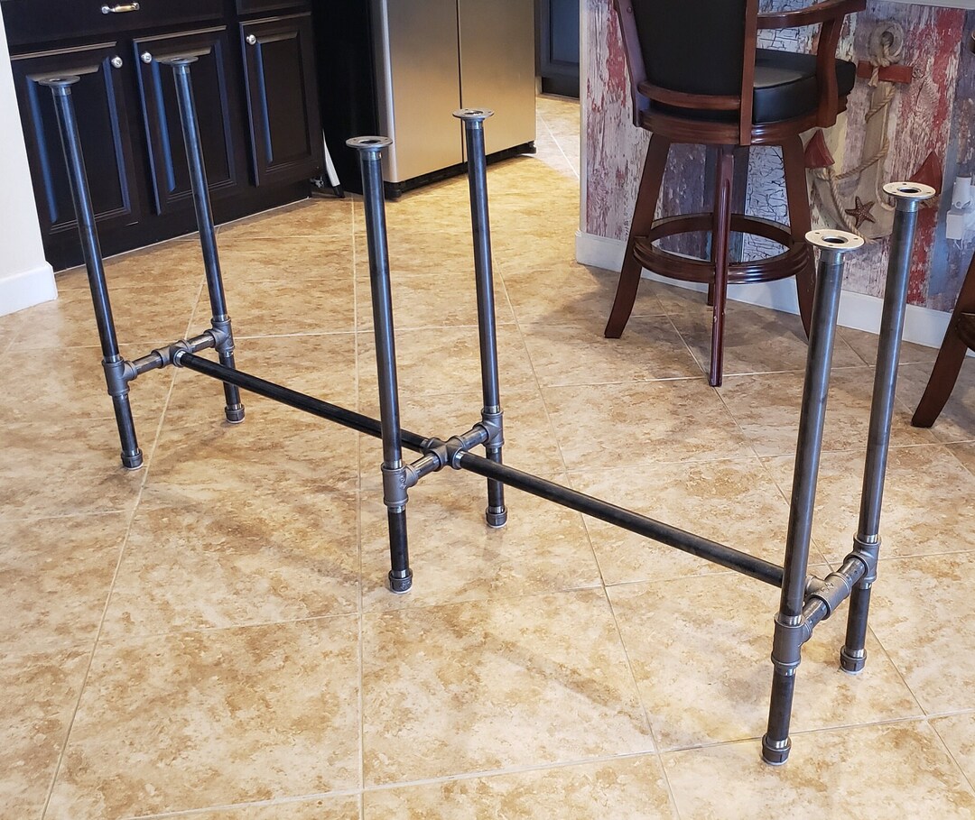 Industrial Pipe Table Base Kit, 66" Long, Height Options-28",30",32",34 ...