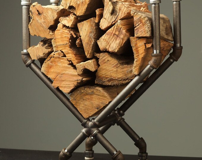 Industrial Iron Pipe Firewood Rack, Firewood Storage - Etsy