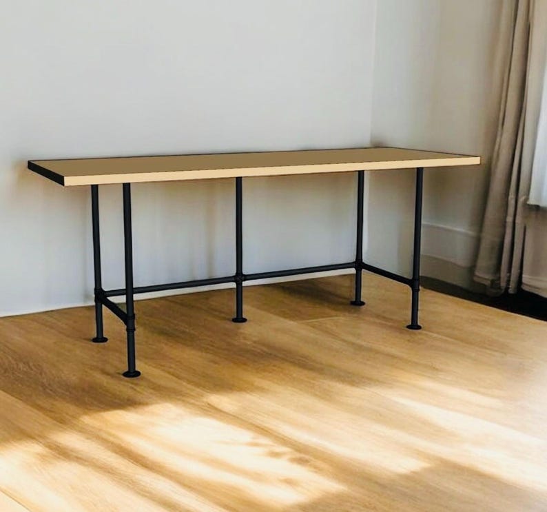 Iron Industrial Pipe Desk Base "diy" Parts Kit- 1” Pipe X 56" Long X 20 ...