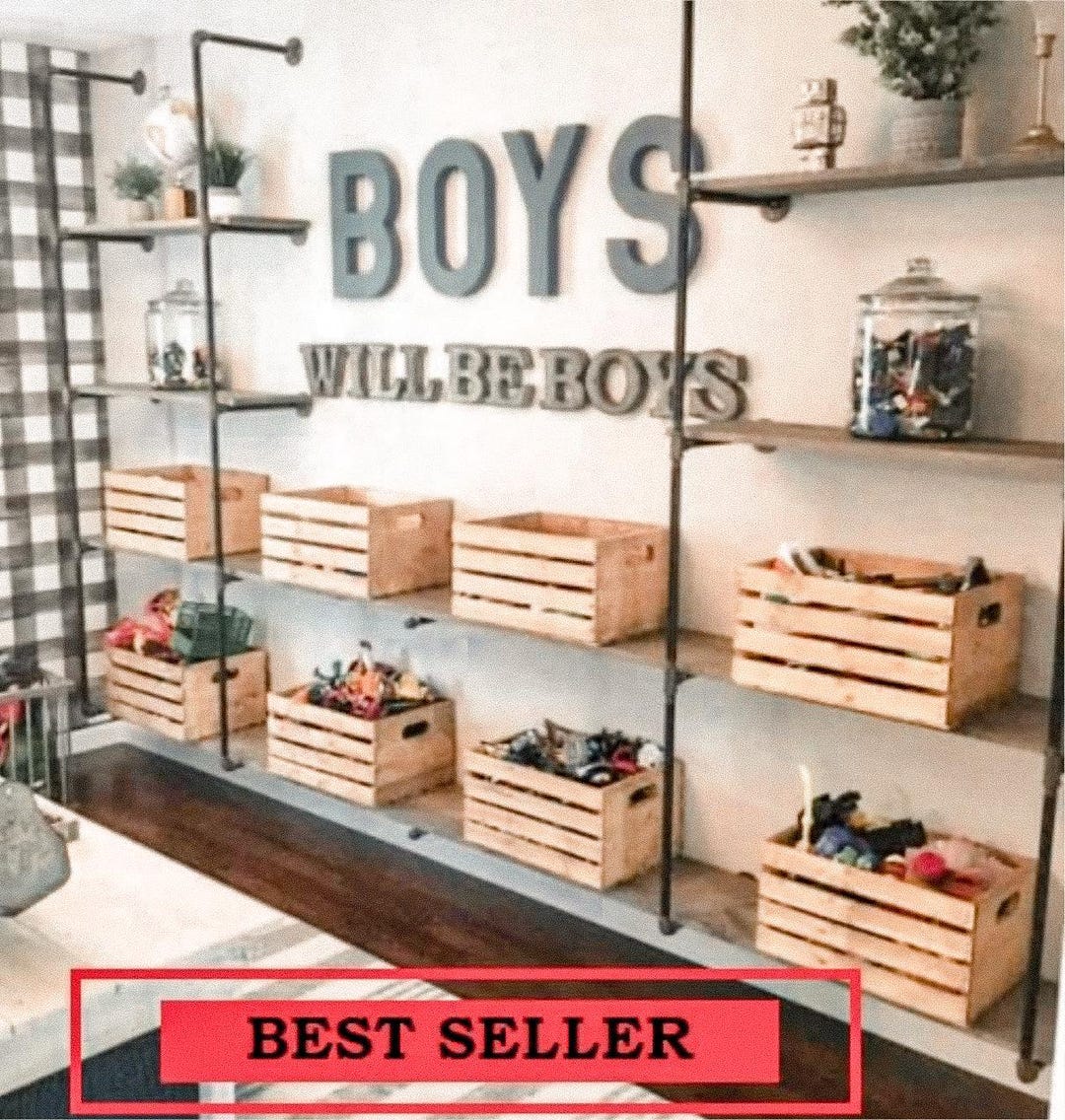 Rustic Vintage Industrial Pipe Shelf Kit - Your Style, Your Size ...