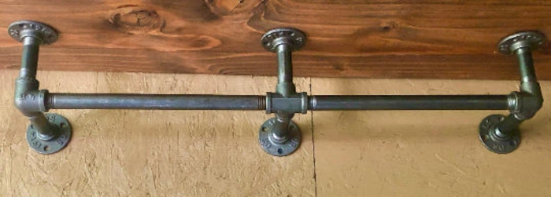 Industrial Pipe Bar Foot Rail Kit - 1” Pipe X 6" Tall X 6" Deep, Heavy ...