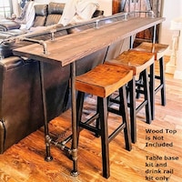 Black Metal Loft Bar Table: Minimal Industrial Design - Etsy