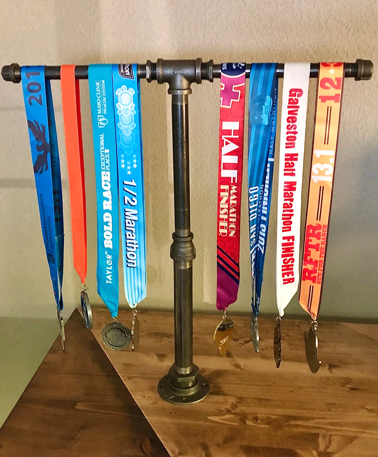 Sports Medal Display Stand Industrial Pipe Marathon 26.1 - Etsy