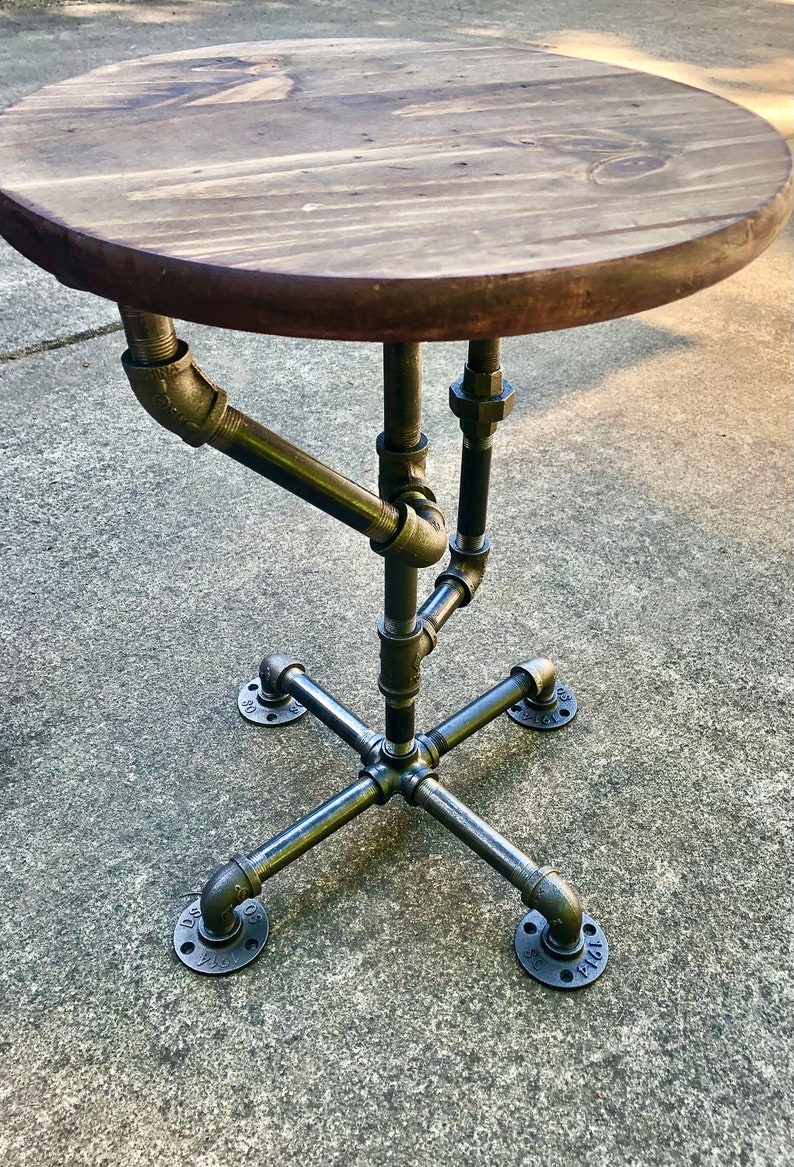 Industrial Pipe Table With 15 Round Distressed Edge Glued - Etsy