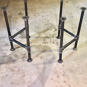 Industrial Pipe Table Legs Kit, 2 End Frames 3/4" Pipe X 22” Wide Base ...