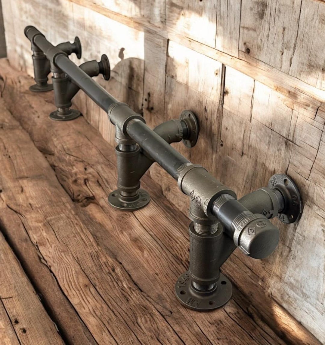 Industrial Iron Pipe Bar Foot Rail Kit - Kitchens, Bars, Restaurants ...