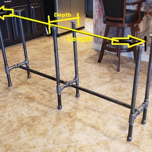 Industrial Pipe Table Base Kit, 3/4" X 66" Long (select Height and ...