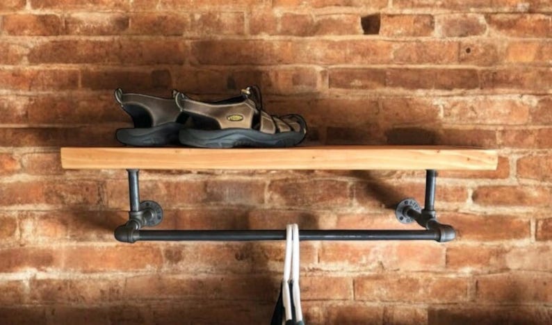 Industrial Pipe Shelf Bracket, Clothes Hanger Rack, “DIY” Parts Kit - Etsy
