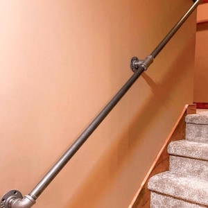 Sturdy Industrial Pipe Handrail Kit- Industrial Pipe X 4” Deep, "diy ...