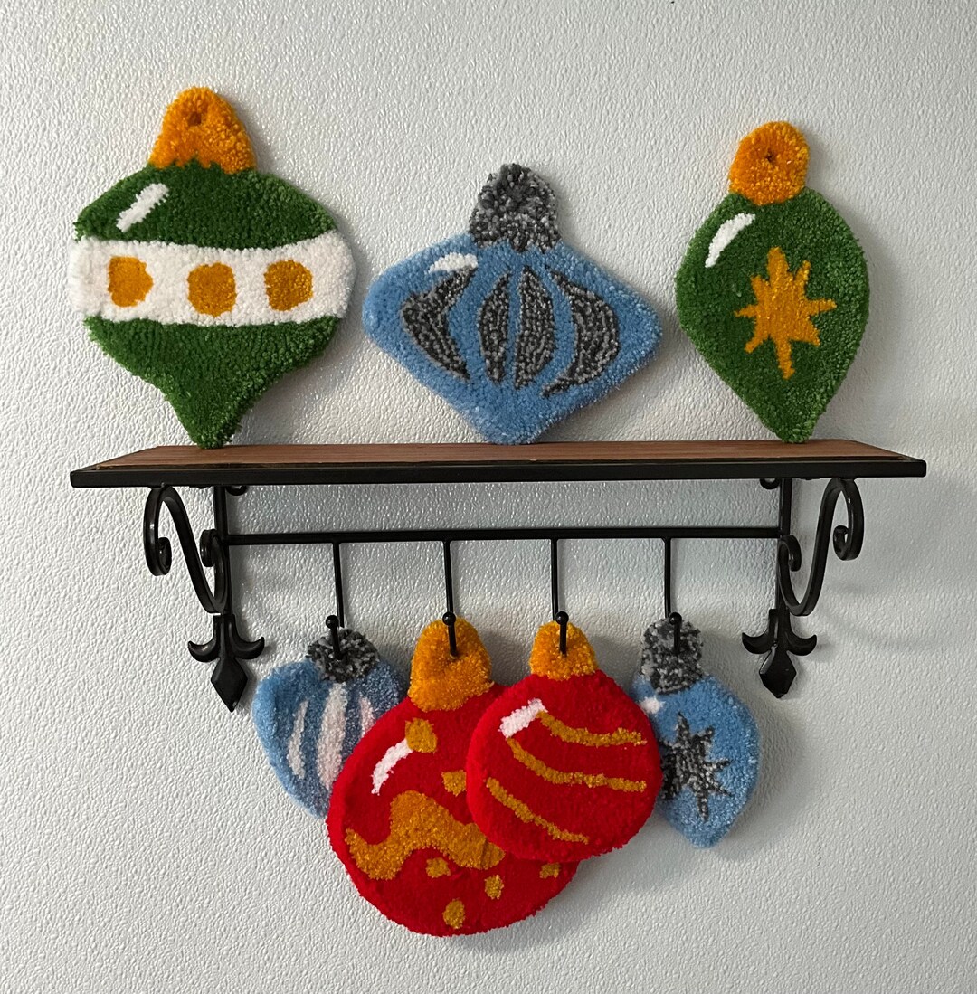 Tufted Rug Wall Hangers, Quirky Ornaments - Etsy
