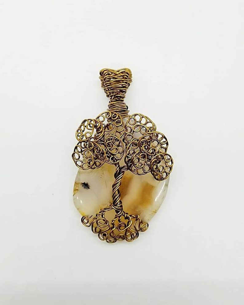 Agate Tree Pendant - Etsy