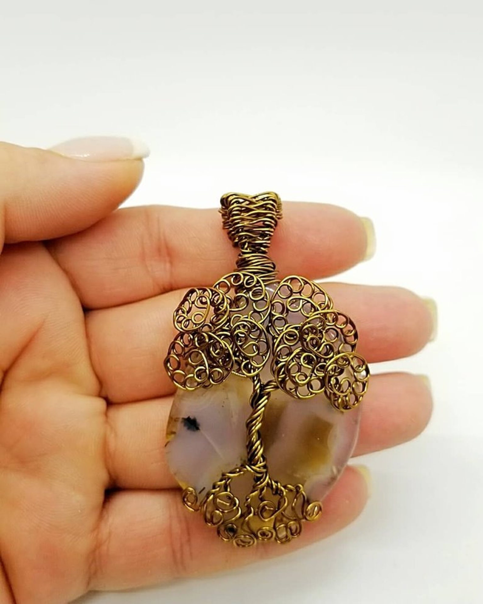 Agate Tree Pendant - Etsy