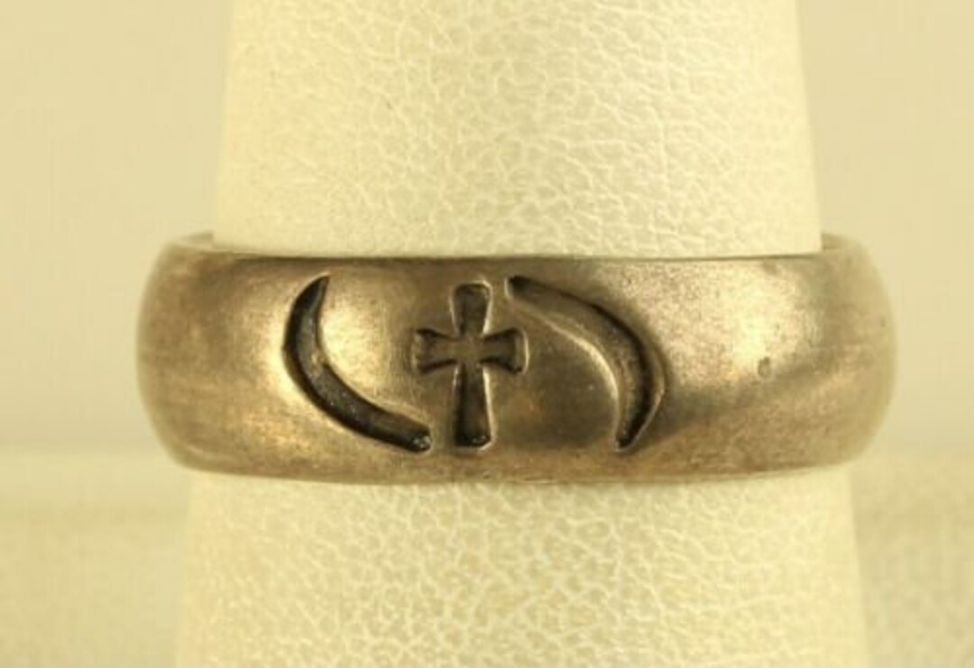 Vintage Sterling Silver Signed Bob Siemon BSD Prayer Cross Engraved ...