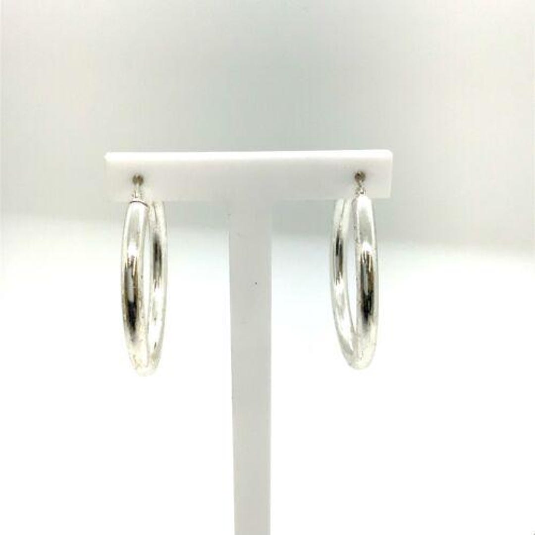 Vintage Sterling Signed 925 FAS Italy Modern Polished Designer Hoop ...