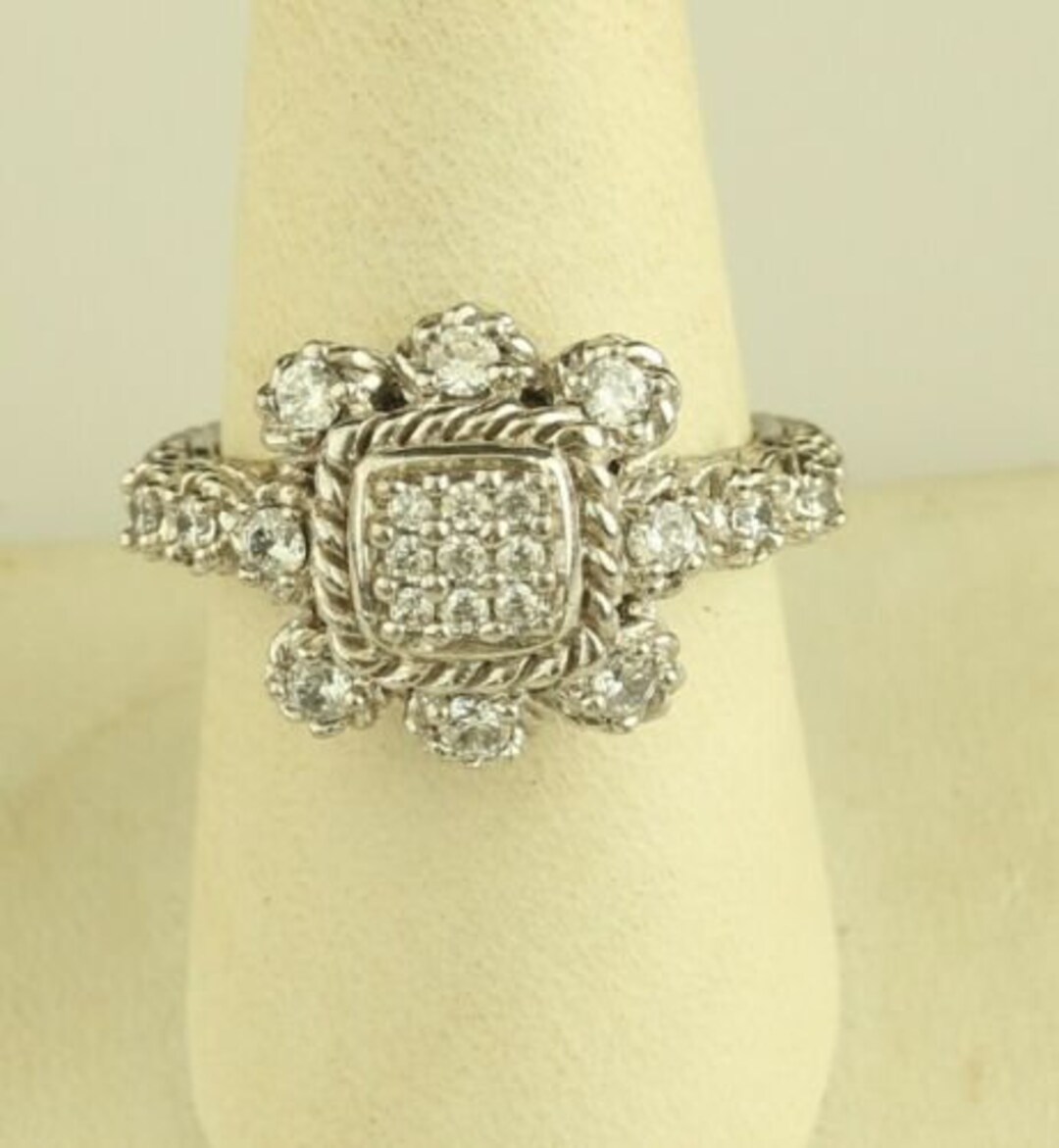 JUDITH RIPKA Sterling Silver Cubic Zirconia Iron Cross Ring - Etsy